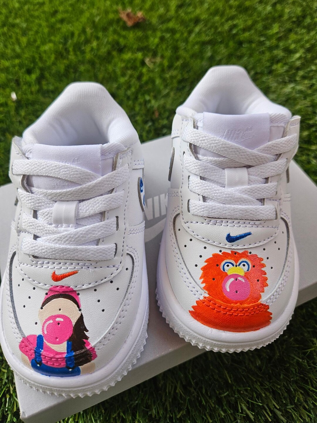 Blue Ms. Rachel Toddler Nike Af1s | Custom Hand-painted Shoes for Boys ...