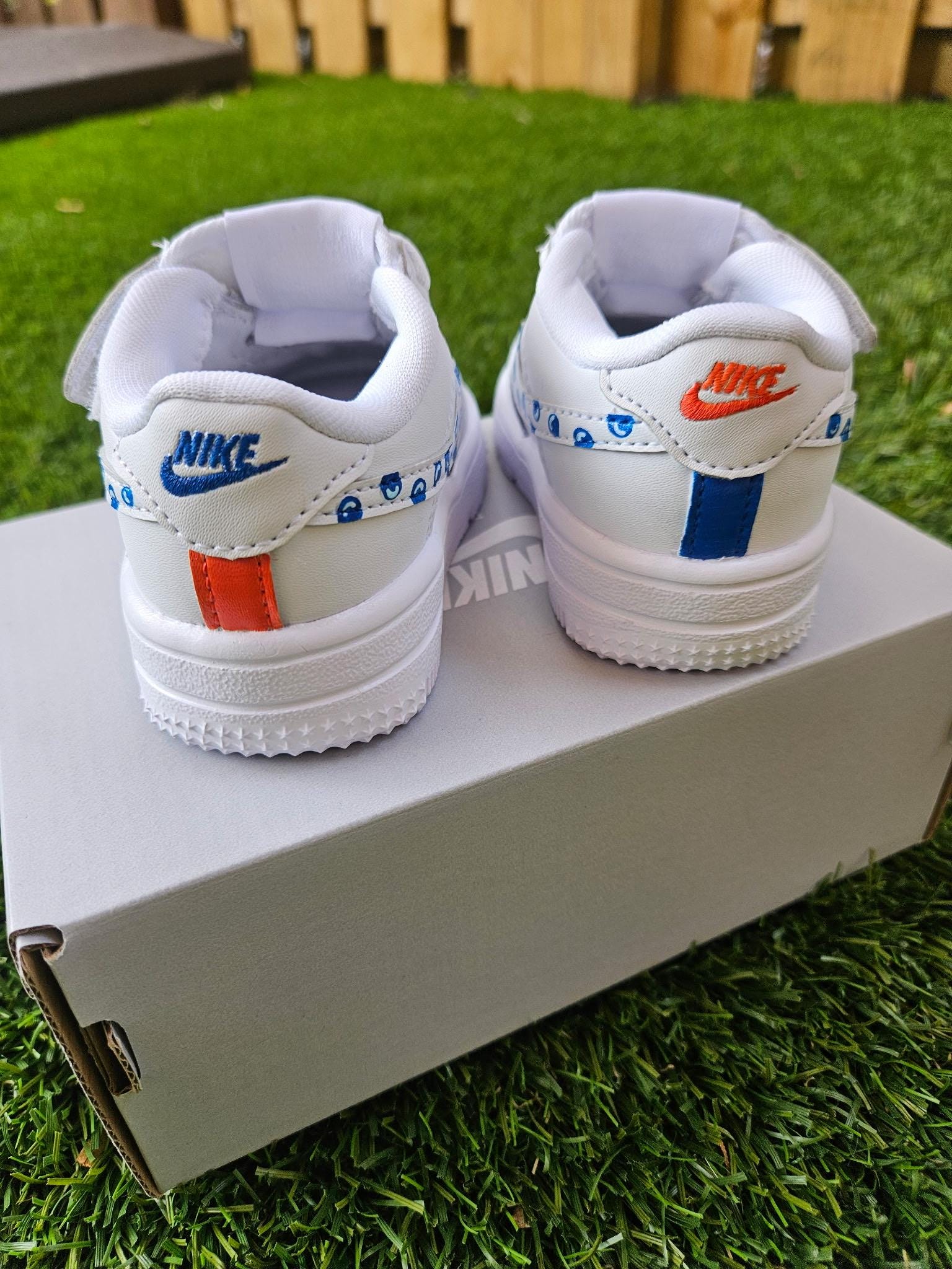 Blue Ms. Rachel Toddler Nike Af1s | Custom Hand-painted Shoes for Boys ...