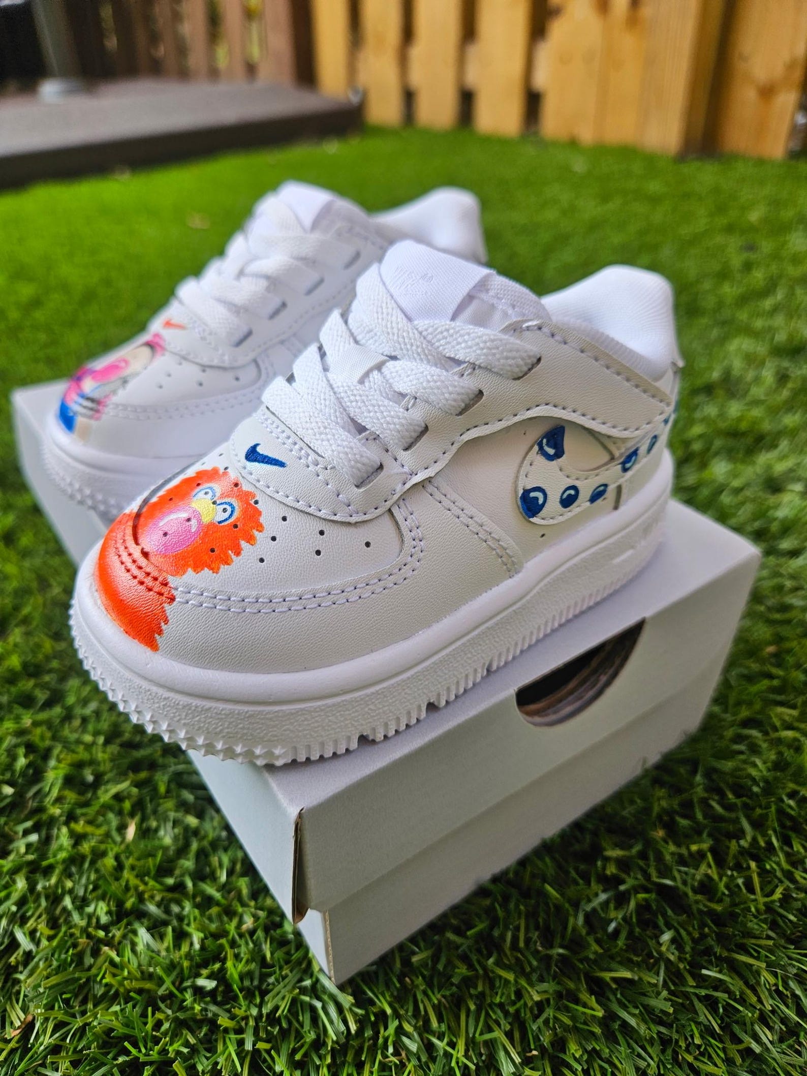 Blue Ms. Rachel Toddler Nike Af1s | Custom Hand-painted Shoes for Boys ...