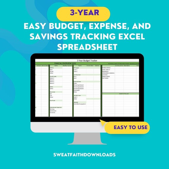 Excel Budget Spreadsheet Budget Template Expense Tracker - Etsy