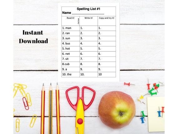Abeka 1st Grade Spelling Lists 1-8 | Etsy
