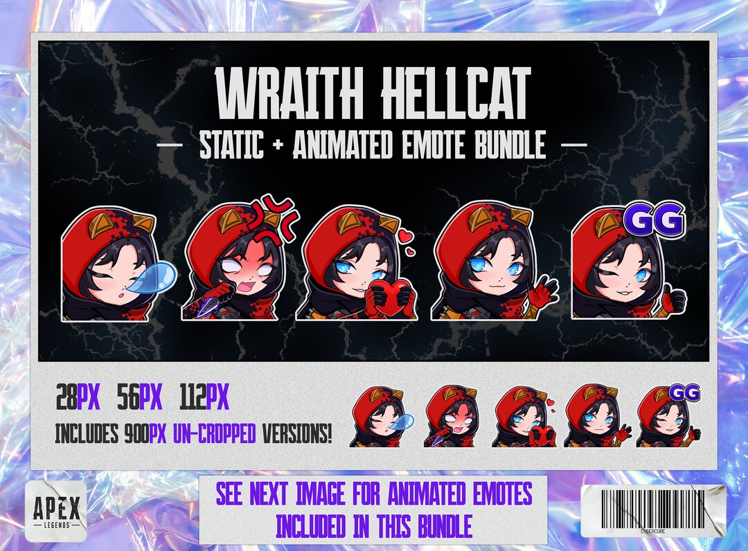 Wraith Hellcat Animated and Static Apex Legends Chibi Emote Bundle for ...