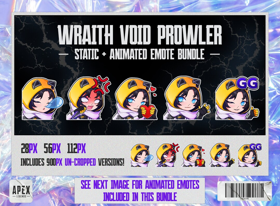 Wraith Void Prowler Animated and Static Apex Legends Chibi Emote Bundle ...