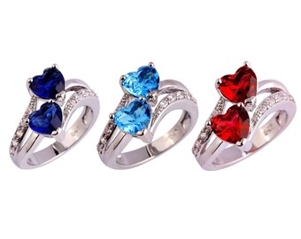 Double Heart Ring - Etsy