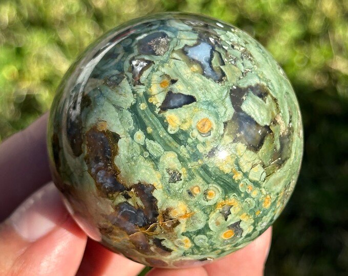 Rainforest Jasper Sphere HQ Rhyolite Gemstone Green Crystal 49mm - Etsy