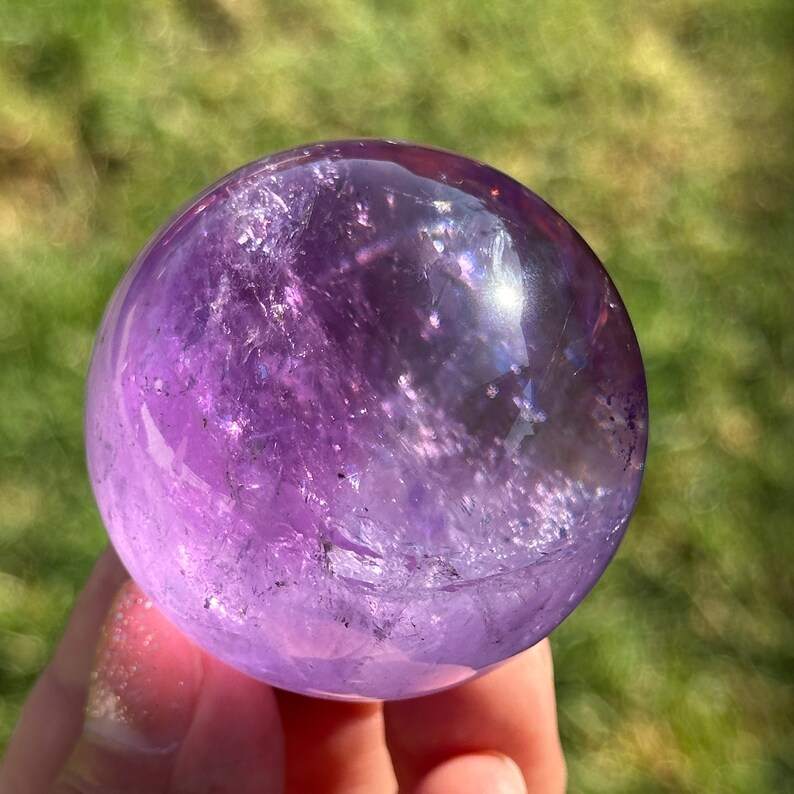 HQ Amethyst Gem Sphere Gemstone Crystal Rainbows Orb 47mm - Etsy