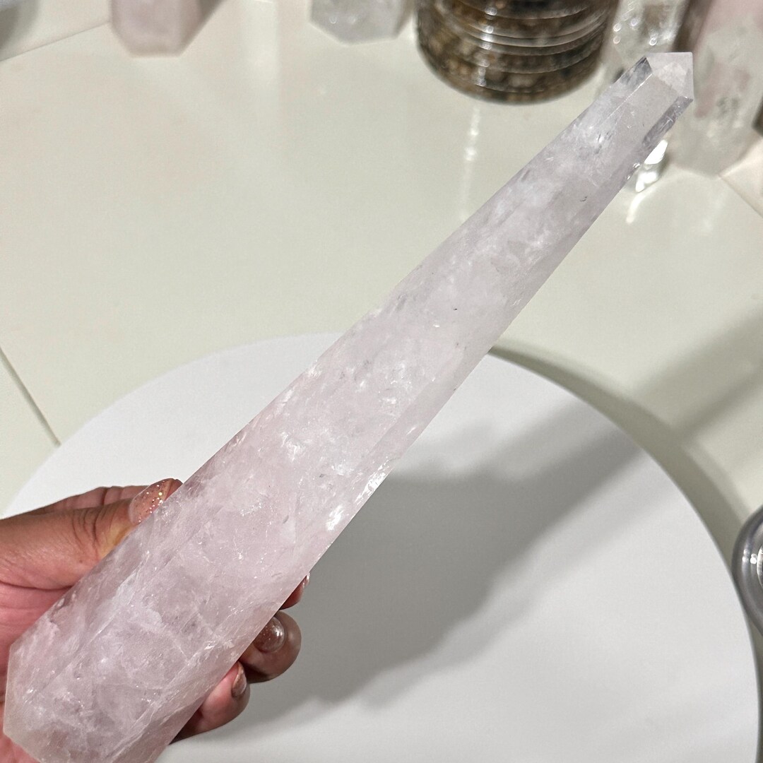 Gemmy Rose Quartz Obelisk Pink Crystal Tower Point - Etsy