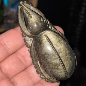 Gold Sheen Obsidian Chunky Beetle HQ Carving Crystal Bug Gemstone Full ...