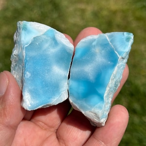 Larimar Deep Blue Nodule Butterfly Split Specimen Freeform High Quality ...