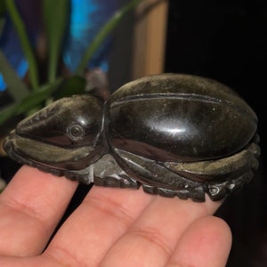 Gold Sheen Obsidian Chunky Beetle HQ Carving Crystal Bug Gemstone Full ...