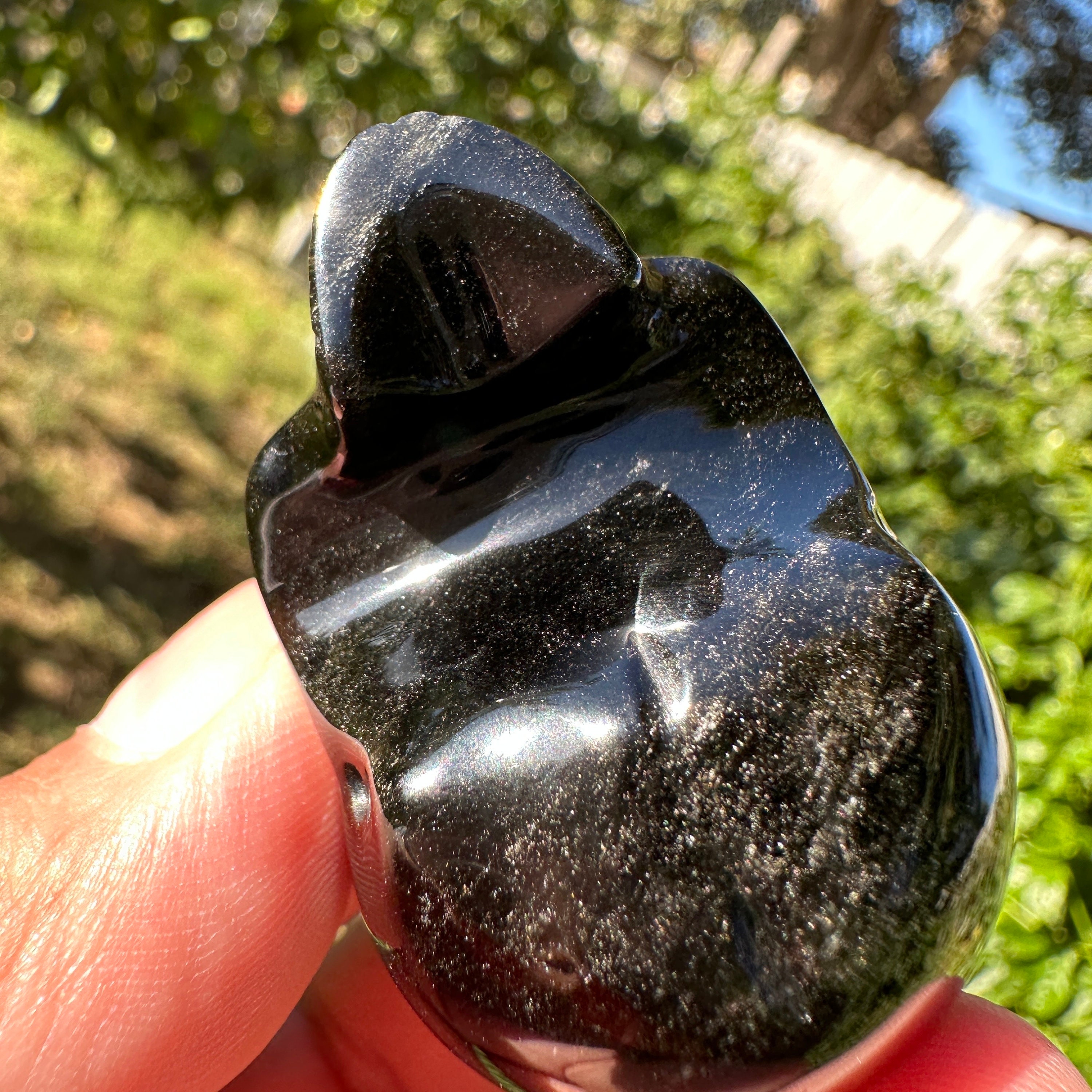 1.8 Obsidian Gold/silver Sheen Half Jaw Crystal Skull Black - Etsy