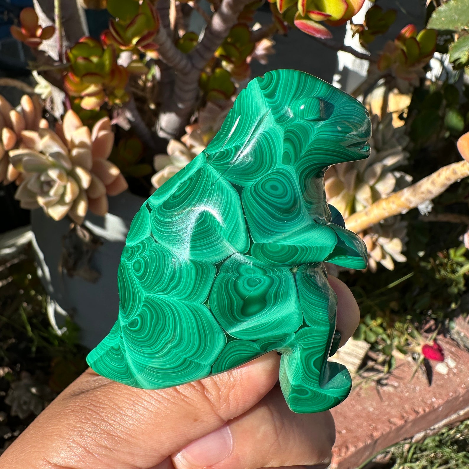 Malachite Dino T Rex Carving HQ Specimen Crystal Gemstone Dinosaur ...