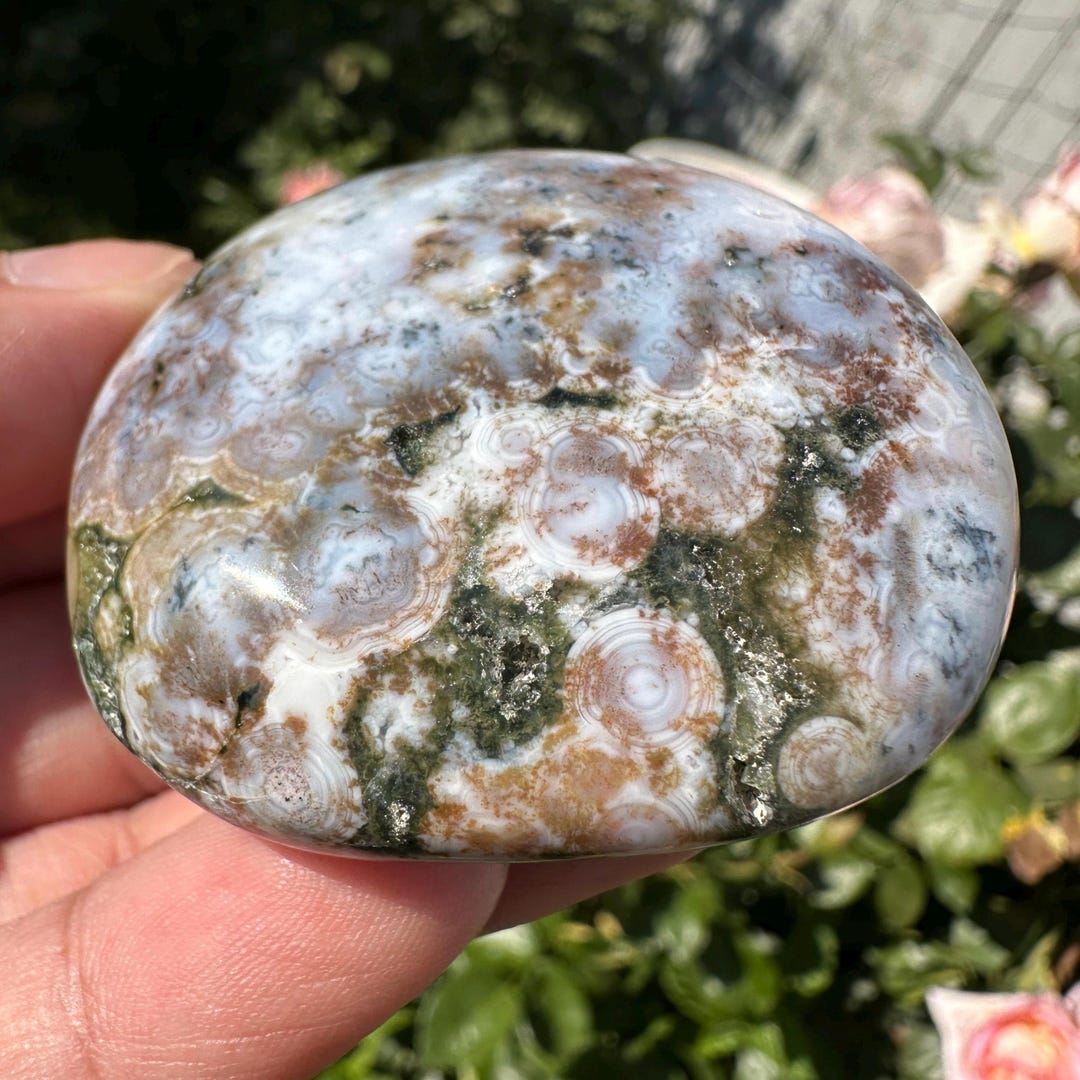 8th Vein Ocean Jasper Blue HQ Palm Stone Orbs Druzy 54mm - Etsy