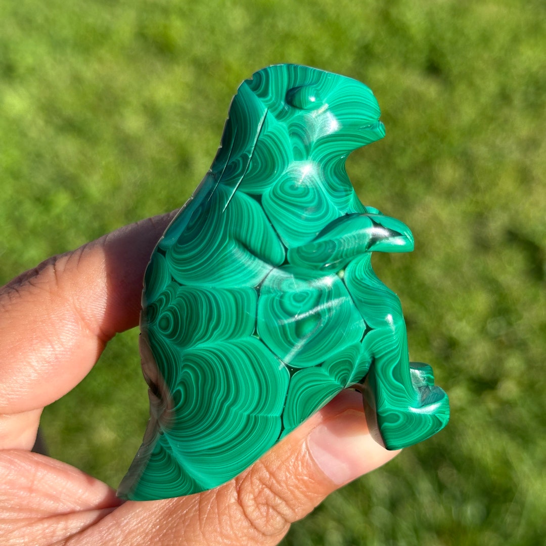 Malachite Dino T Rex Carving HQ Specimen Crystal Gemstone Dinosaur ...