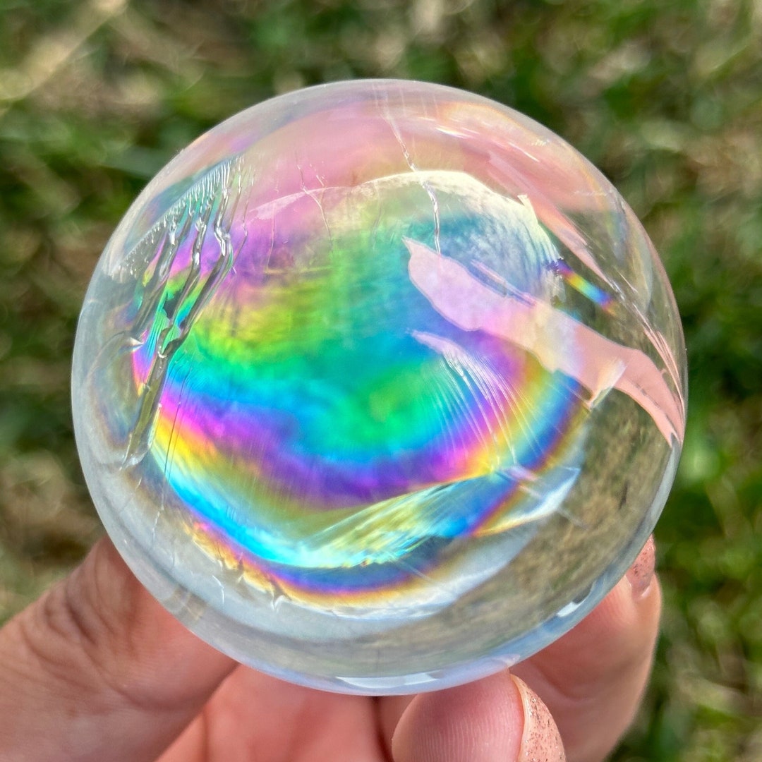 AAA High Quality Ultra Clear Quartz Crystal Rainbow Sphere Galaxy ...