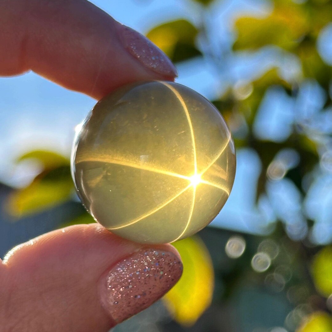 Madagascan Star Citrine Sphere High Quality Gemstone Asterism ...