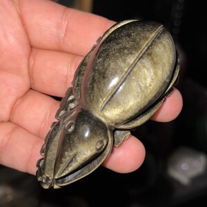 Gold Sheen Obsidian Chunky Beetle HQ Carving Crystal Bug Gemstone Full ...