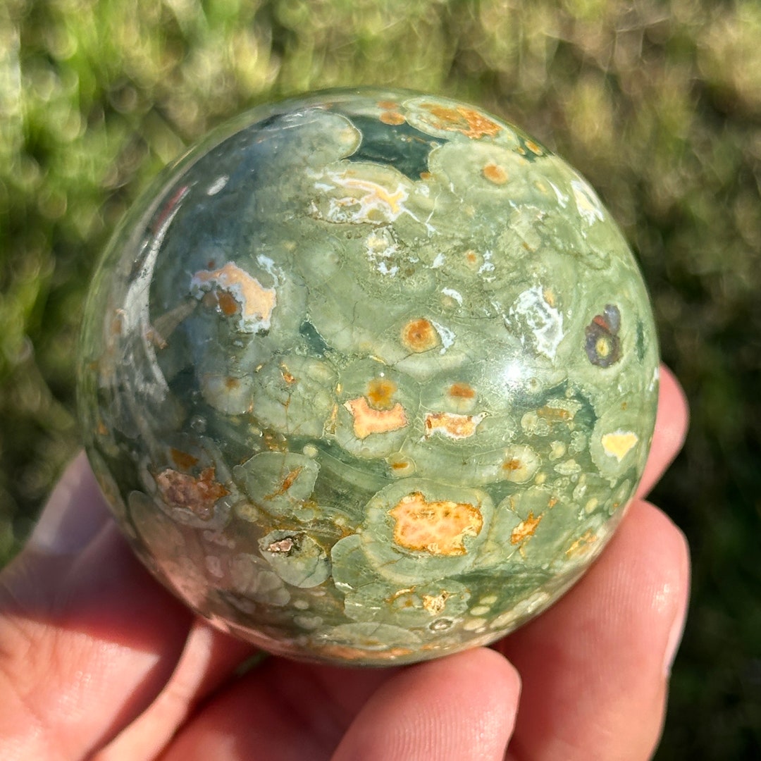 Rainforest Jasper Sphere HQ Rhyolite Gemstone Green Crystal 53mm - Etsy