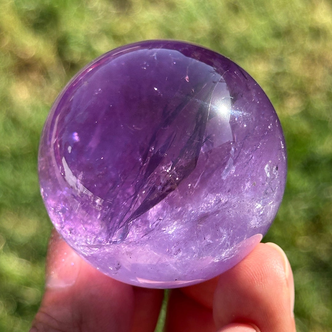 HQ Amethyst Gem Sphere Gemstone Crystal Rainbows Orb 47mm - Etsy
