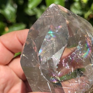 Rare Extra Quality Silver Rutile Tower Chunky Point Optical Rainbow ...