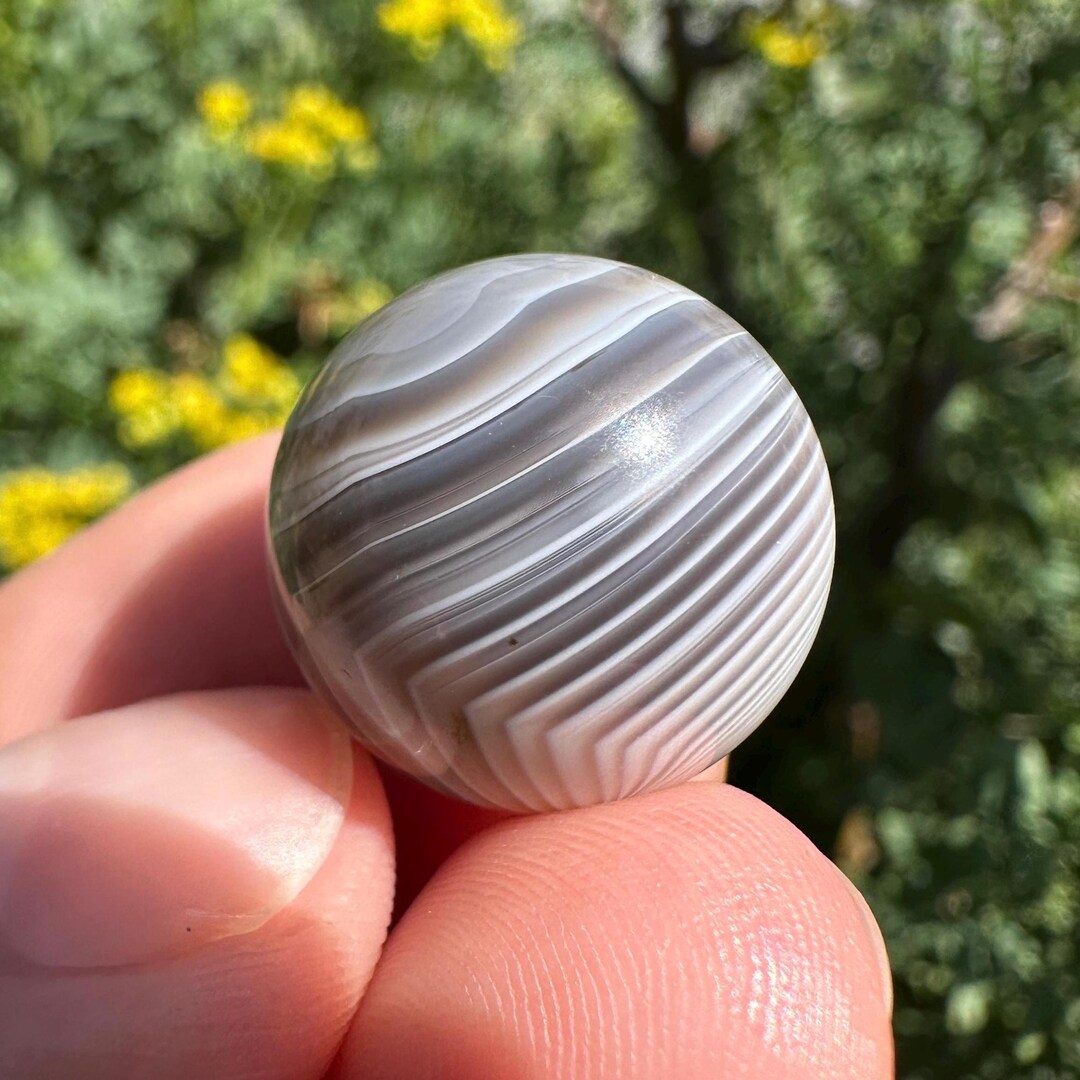Banded Agate Sphere W/ Parallax Small Polished Multi Colored Stone ...