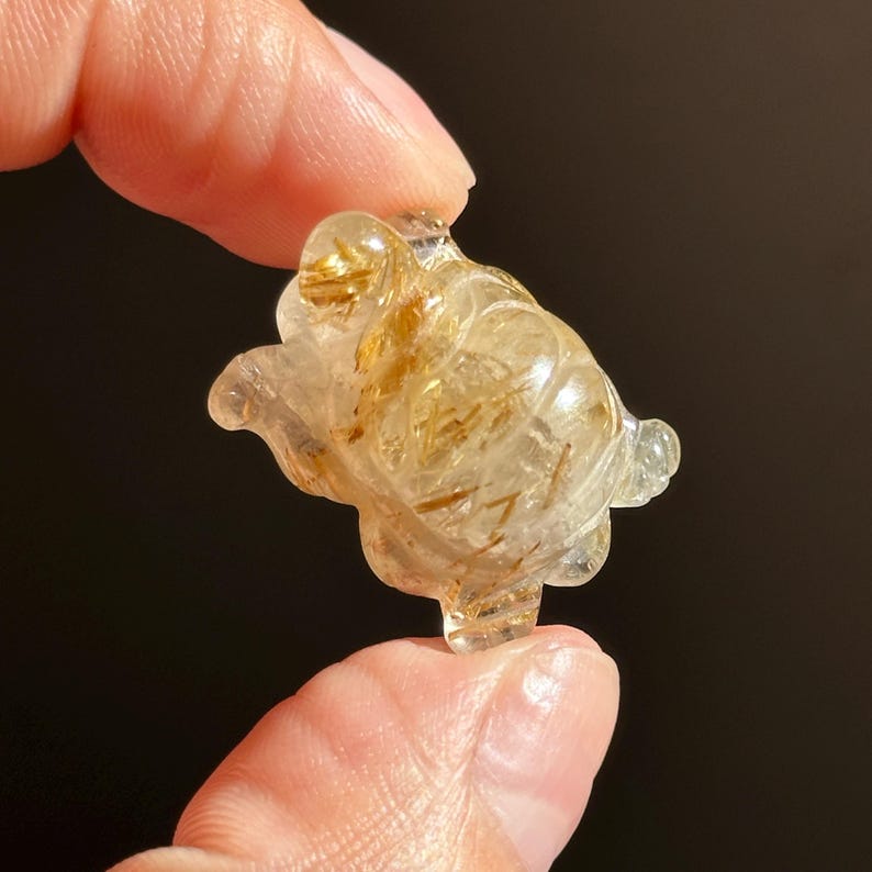Rutilated Quartz Turtle HQ Rutile Quartz Carving Brazil Rare 26.5mm - Etsy