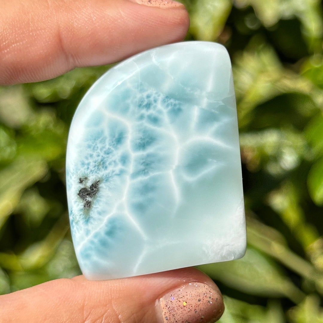 Larimar Freeform High Quality Translucent Gemstone Carving Blue ...