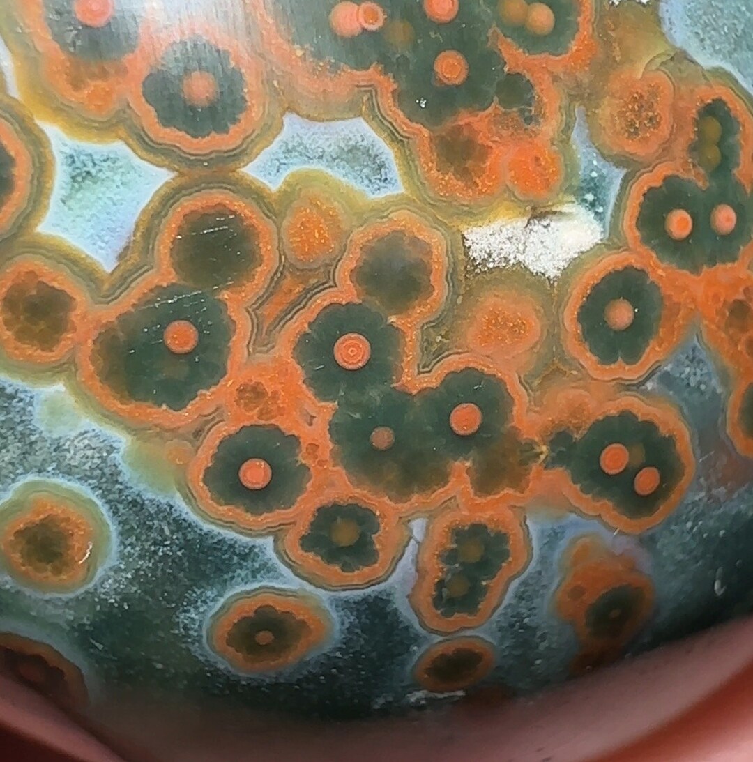 New Veinless Pink & Teal Jelly Ocean Jasper Top Grade Palmstone ...