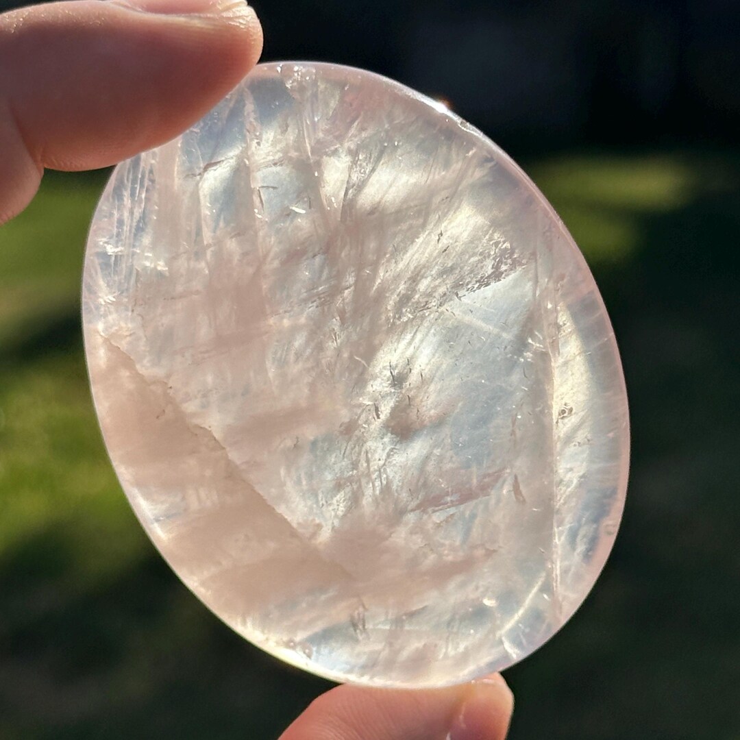 Gemmy Star Rose Quartz HQ Medallion / Disc Pink Crystal Gemstone ...