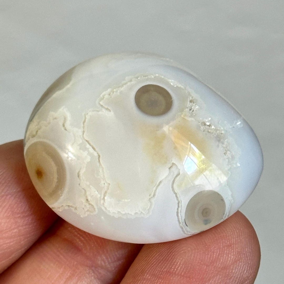 Ocean Jasper Jelly Pocket Stone HQ Fish Eye Floating Orbs 35mm *destash ...