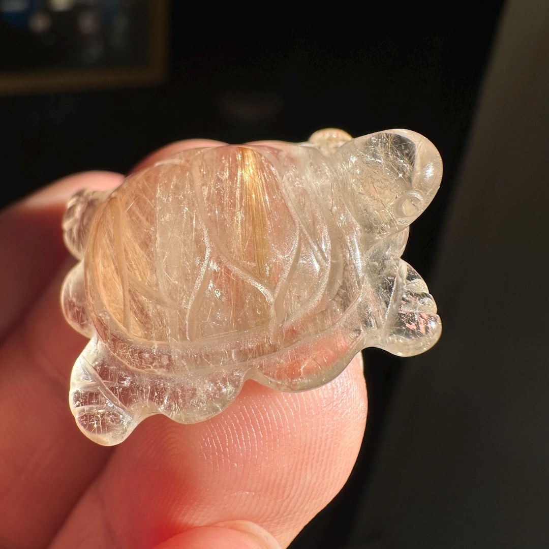 Rutilated Quartz Turtle HQ Rutile Quartz Carving Brazil Rare 27.5mm - Etsy