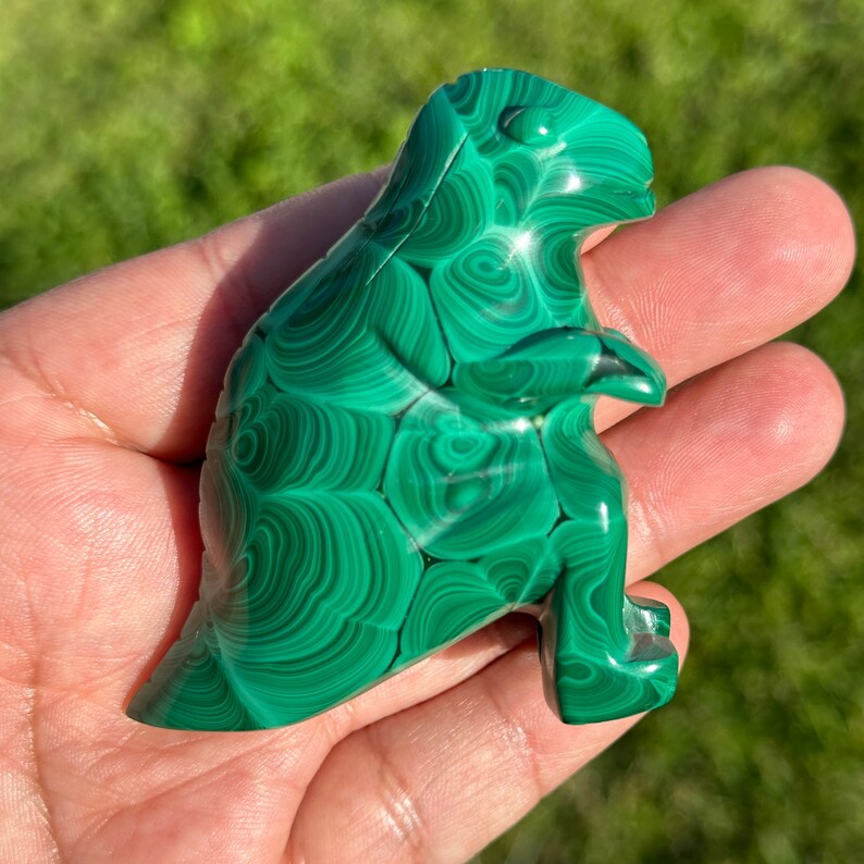 Malachite Dino T Rex Carving HQ Specimen Crystal Gemstone Dinosaur ...