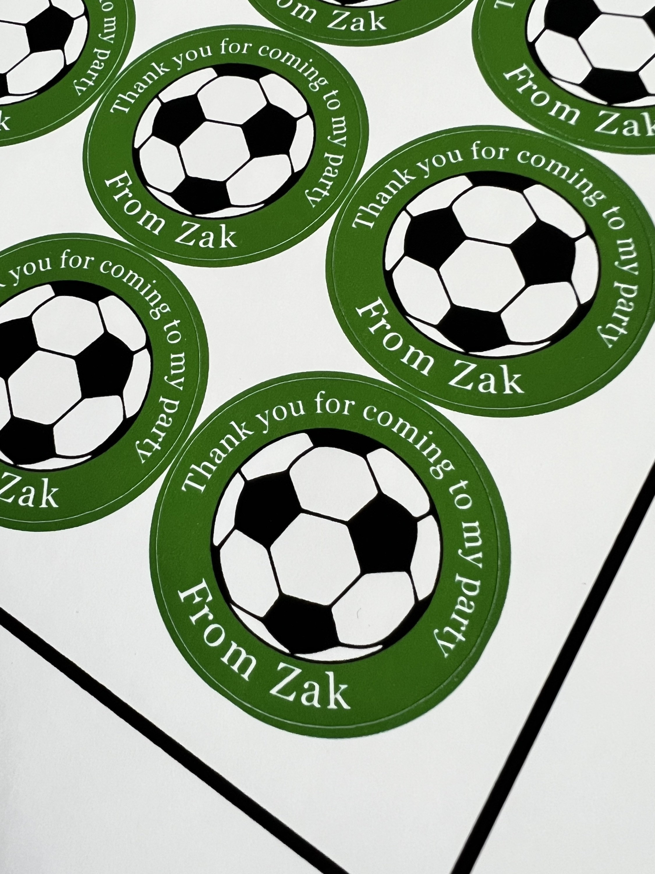 Football Party Stickers, Personalised Stickers, Party Favours Kids ...