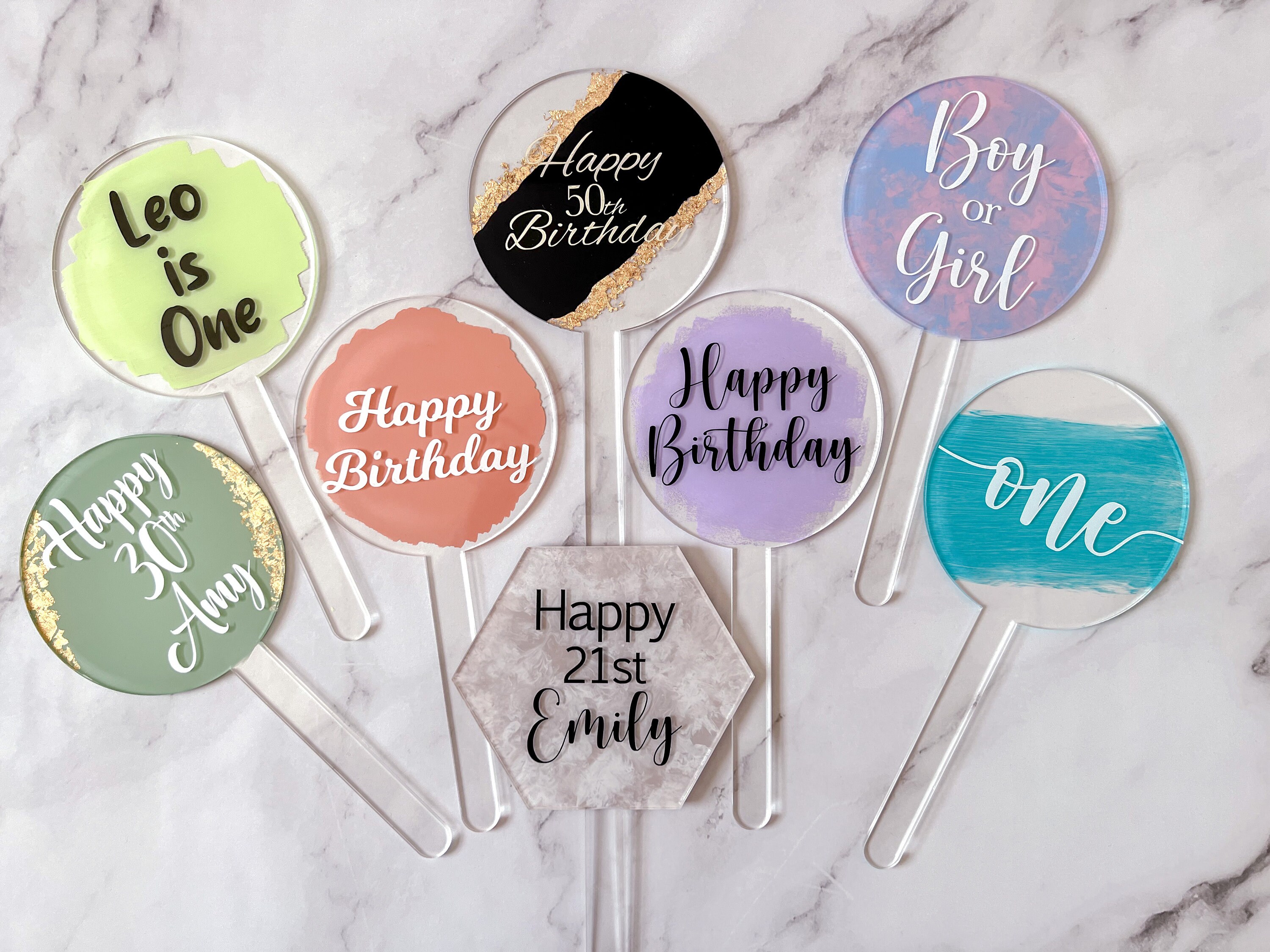 Acrylic Cake Topper Round Cake Topper Acrylic Round Topper - Etsy