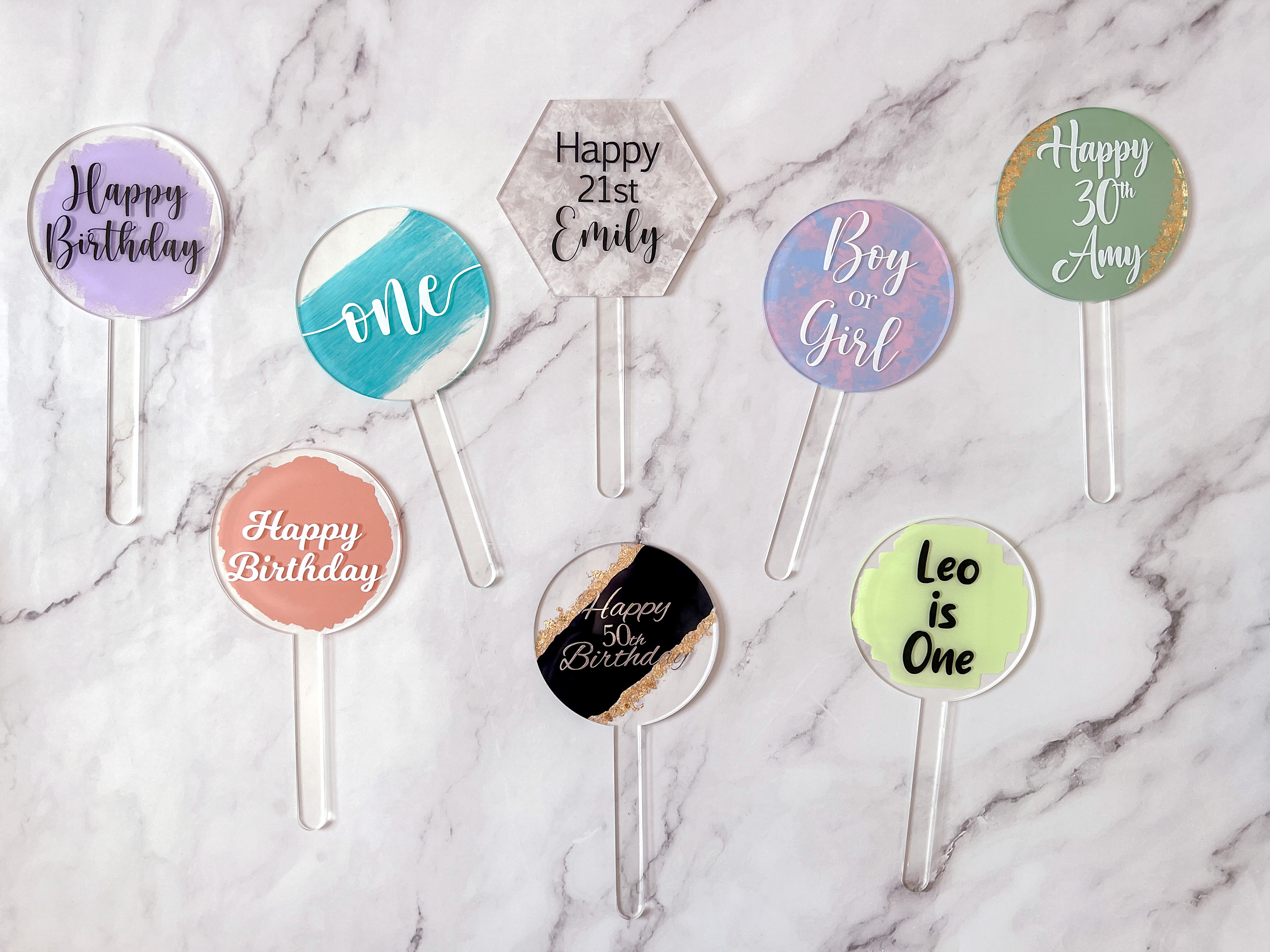 Acrylic Cake Topper Round Cake Topper Acrylic Round Topper - Etsy