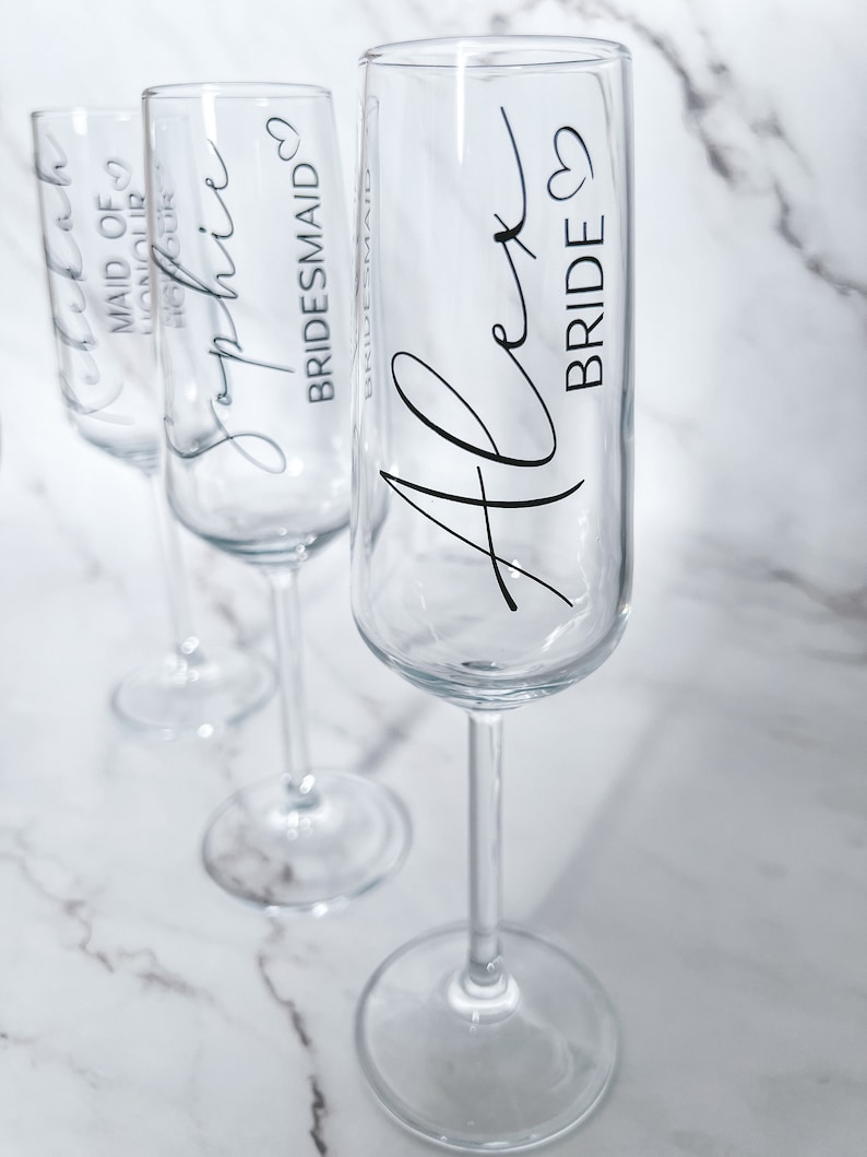 DECAL Wedding Flutes Stickers Vinyl Stickers Bride and - Etsy