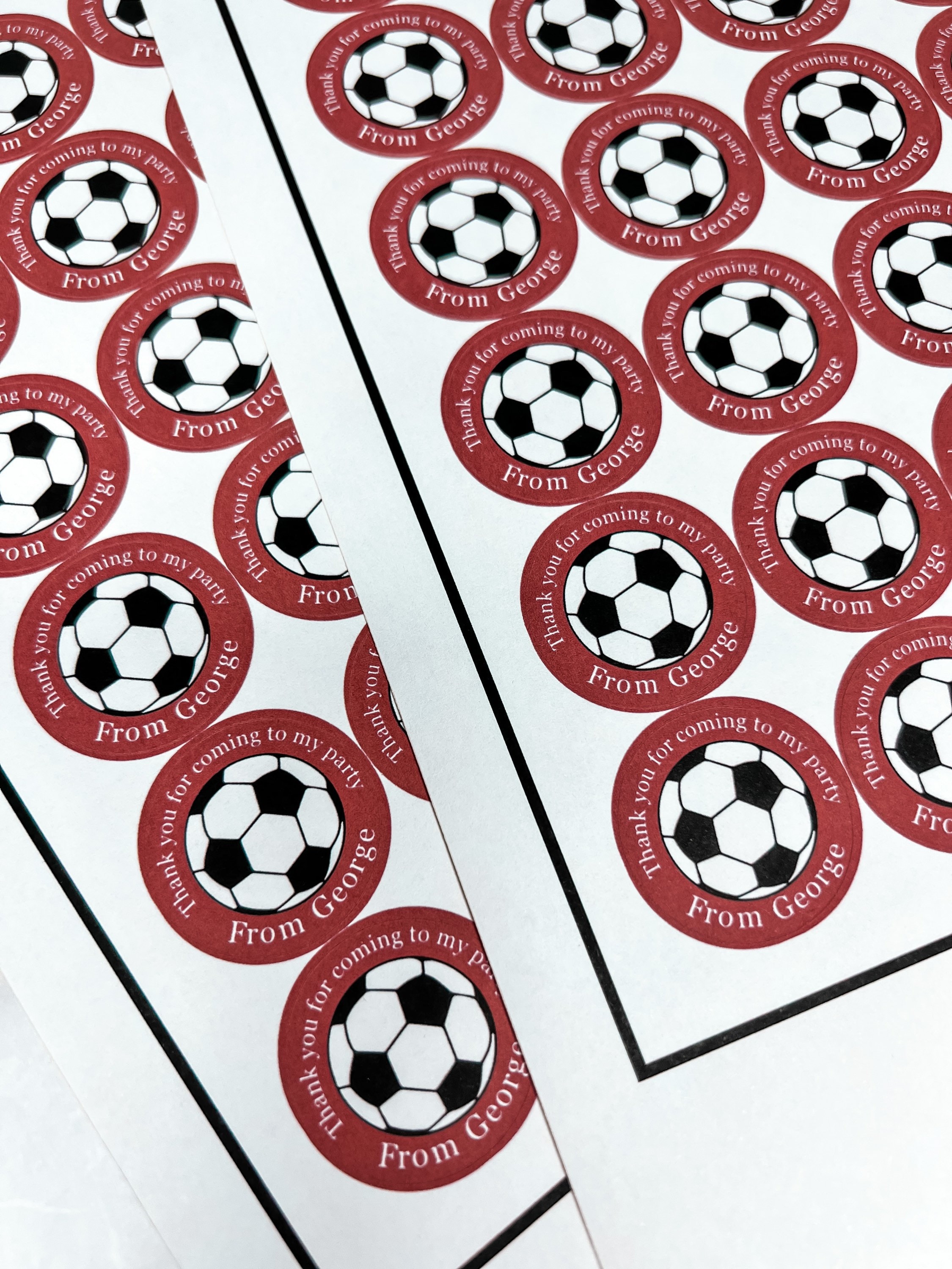 Football Party Stickers Personalised Stickers Party Favours - Etsy