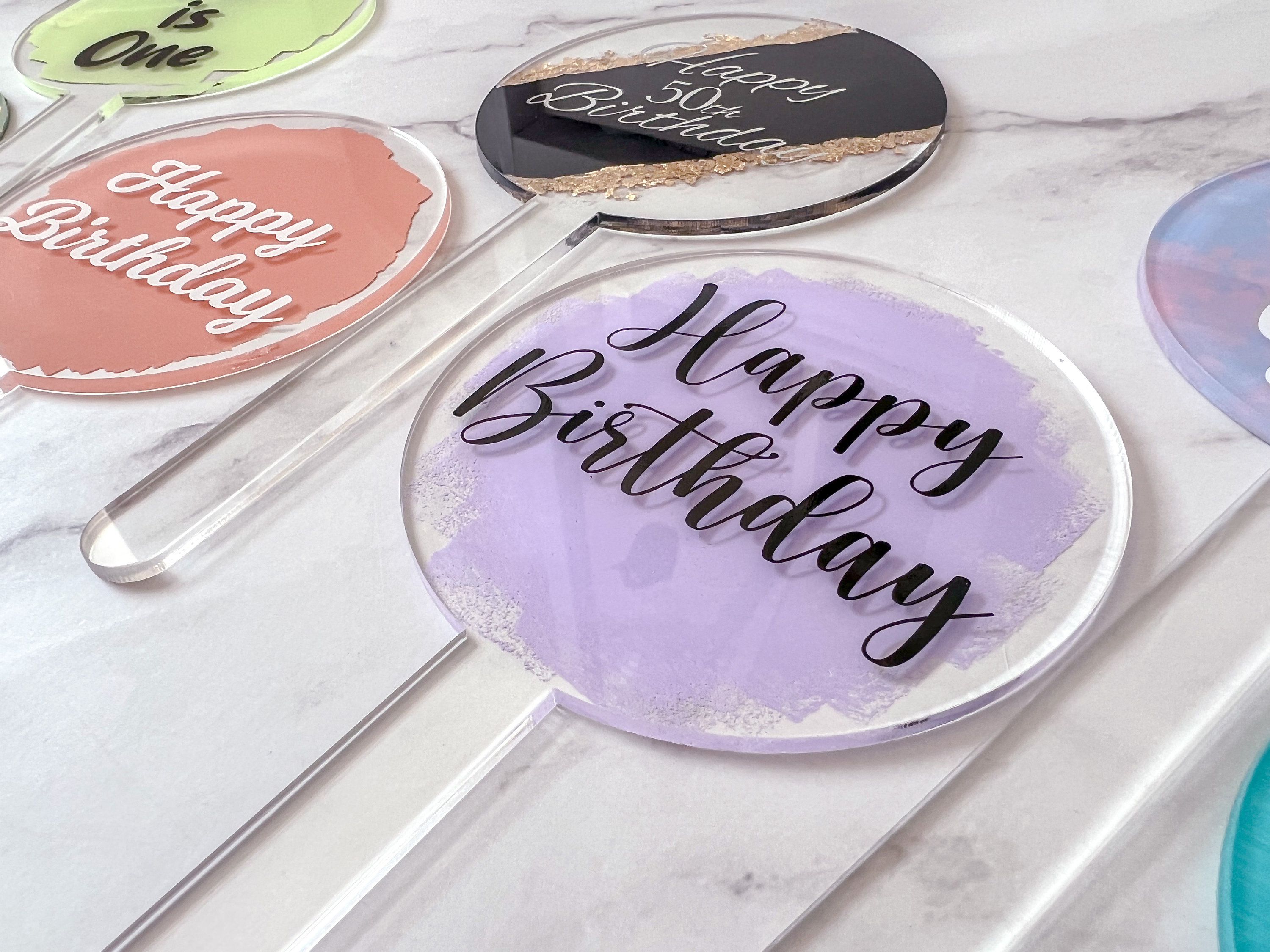 Acrylic Cake Topper Round Cake Topper Acrylic Round Topper - Etsy