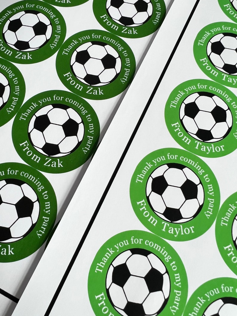 Football Party Stickers, Personalised Stickers, Party Favours Kids ...