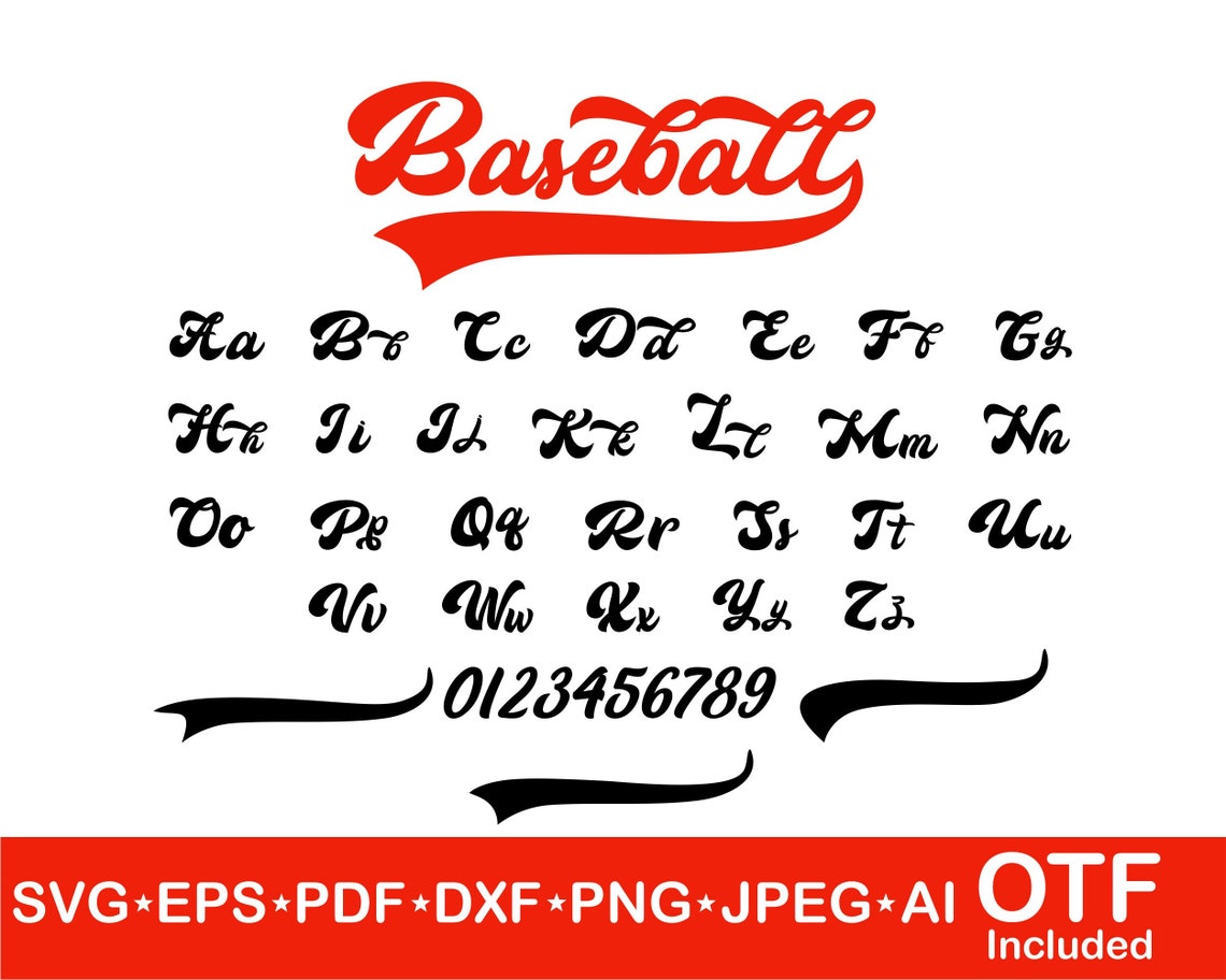 Baseball Font Svg Baseball Font Bundle Baseball Alphabet - Etsy Canada