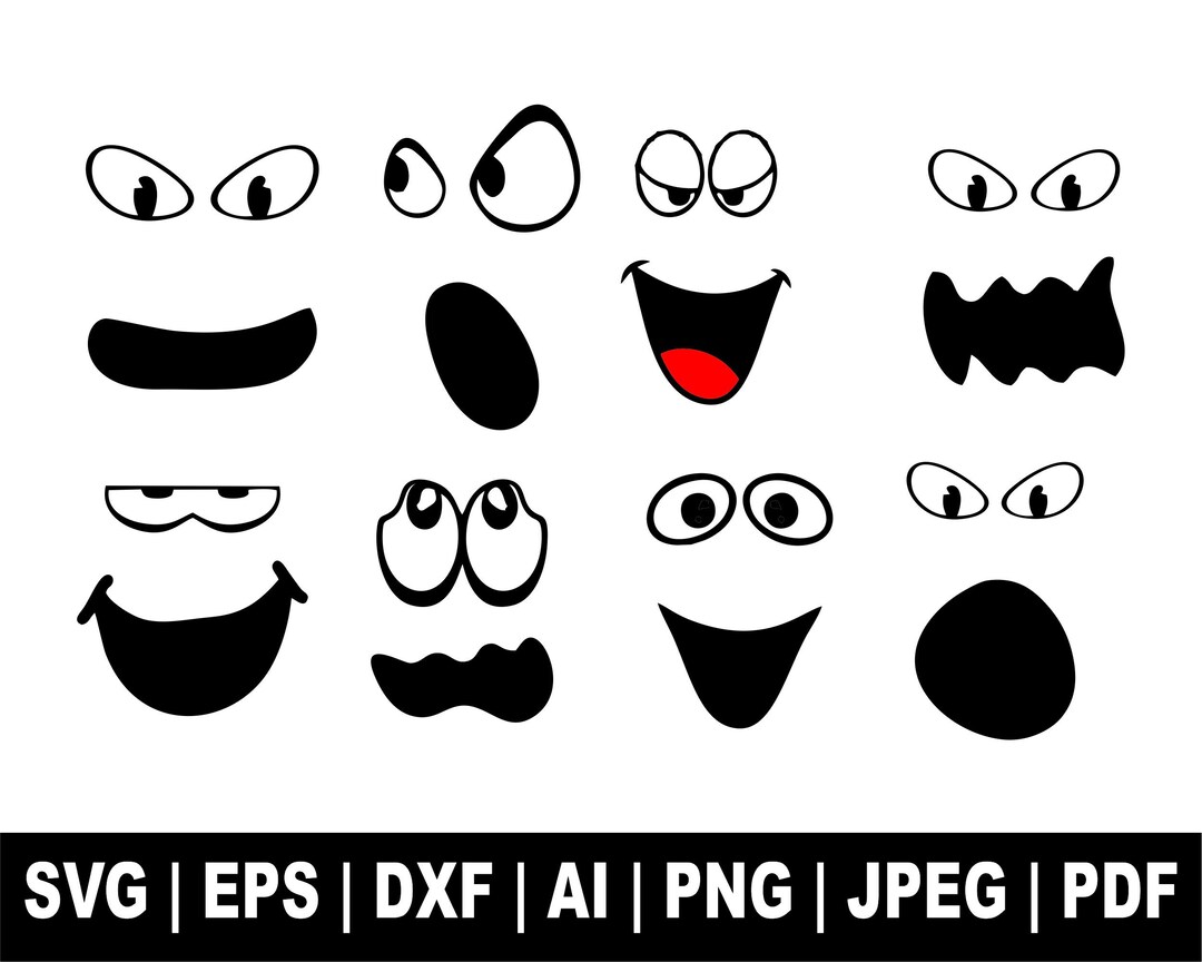 Spooky Face Svg Bundle, Spooky Face Svg, Scary Face Svg, Halloween ...