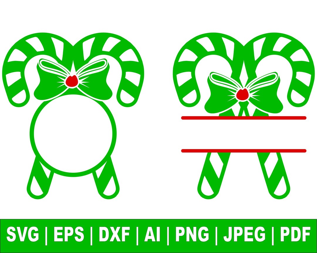 Candy Cane Monogram Svg, Christmas Svg, Split Monogram Svg, Santa Svg ...