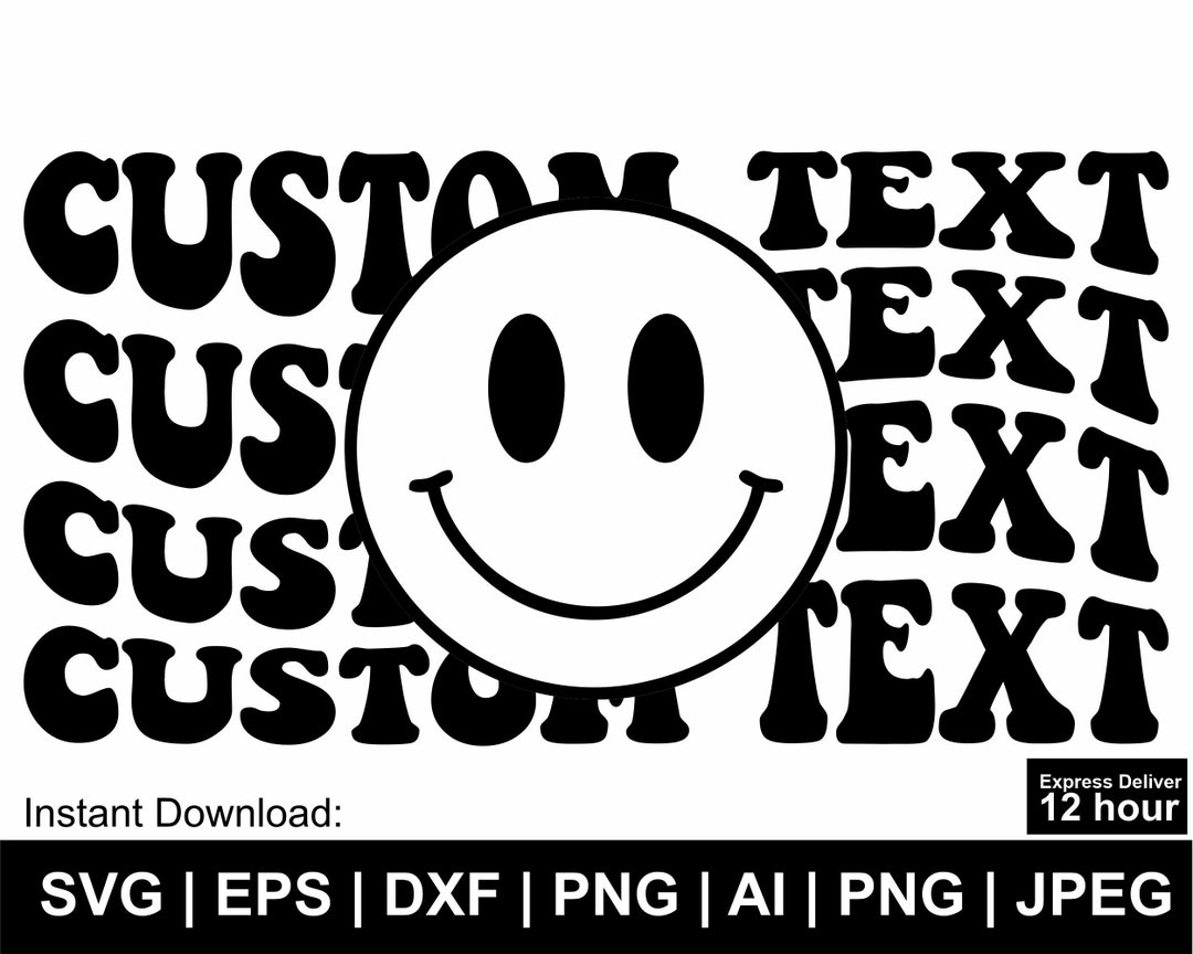 Custom Svg, Custom Wavy Stacked Svg, Customized Retro Wavy Text Svg ...