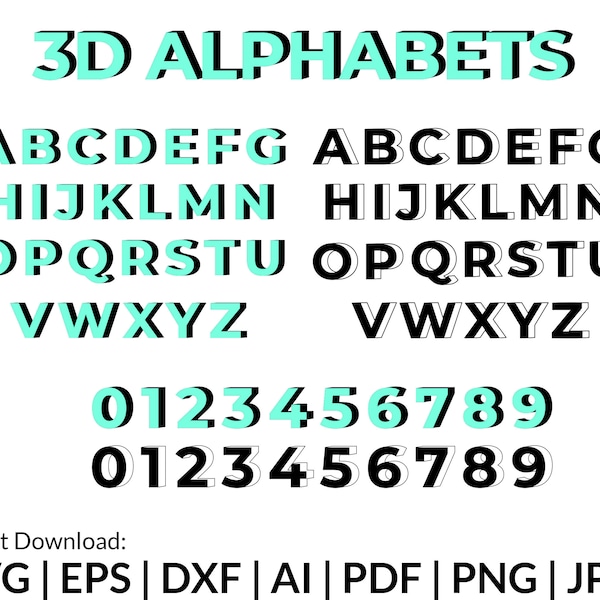 Block Shadow Letter - Etsy