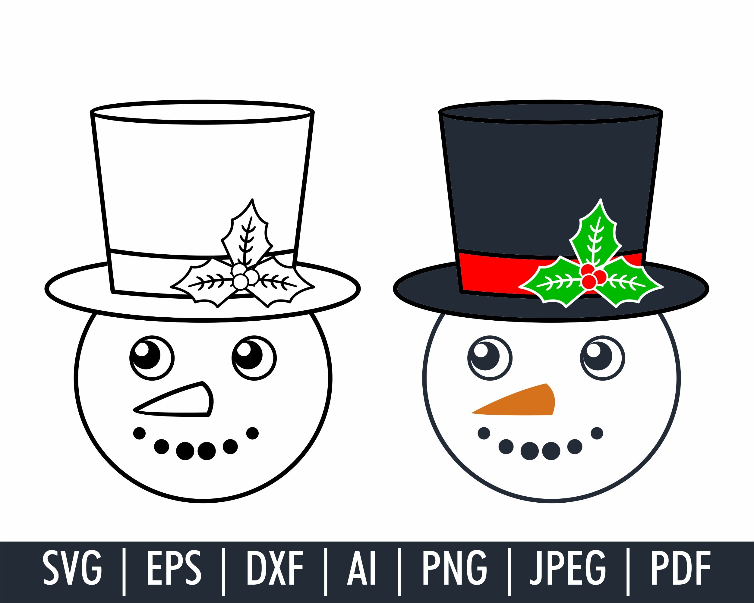Snowman Face Svg Snowman Svg Christmas Snowman Svg Snowman - Etsy