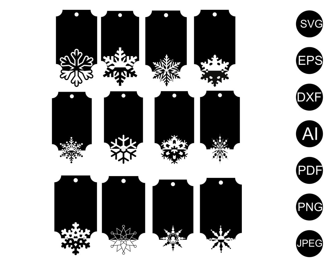 Snowflake Gift Tags Svg, Gift Tags Svg, Tags Svg, Snowflake Svg, T ...