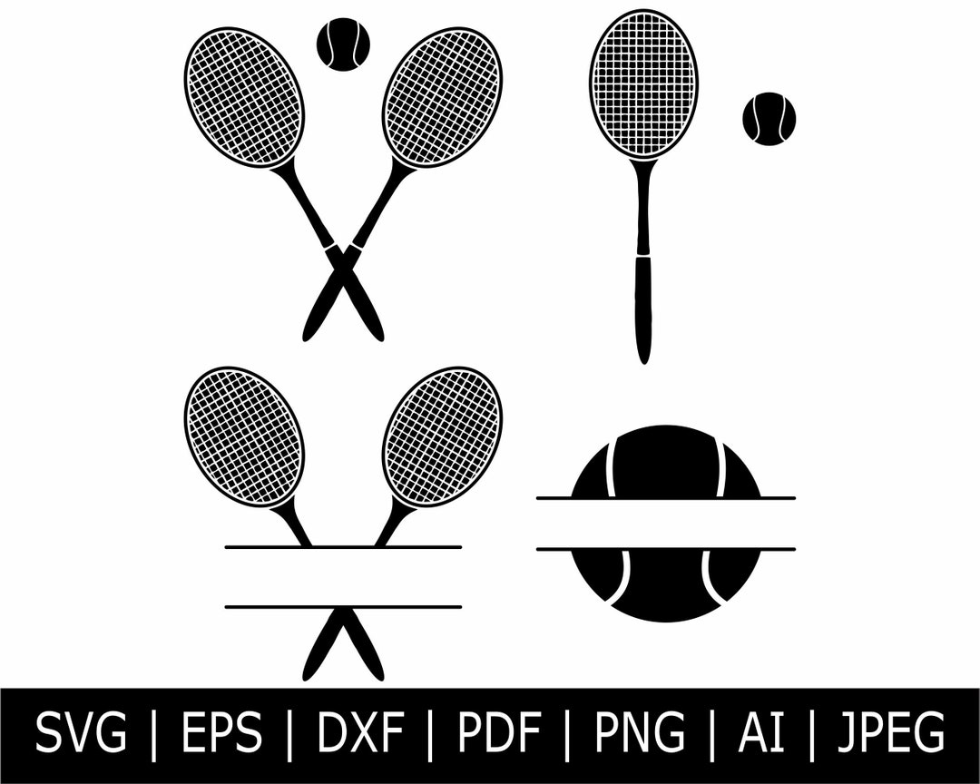Tennis Ball Svg, Tennis Racket Monogram Svg, Ball Svg, Split Monogram ...