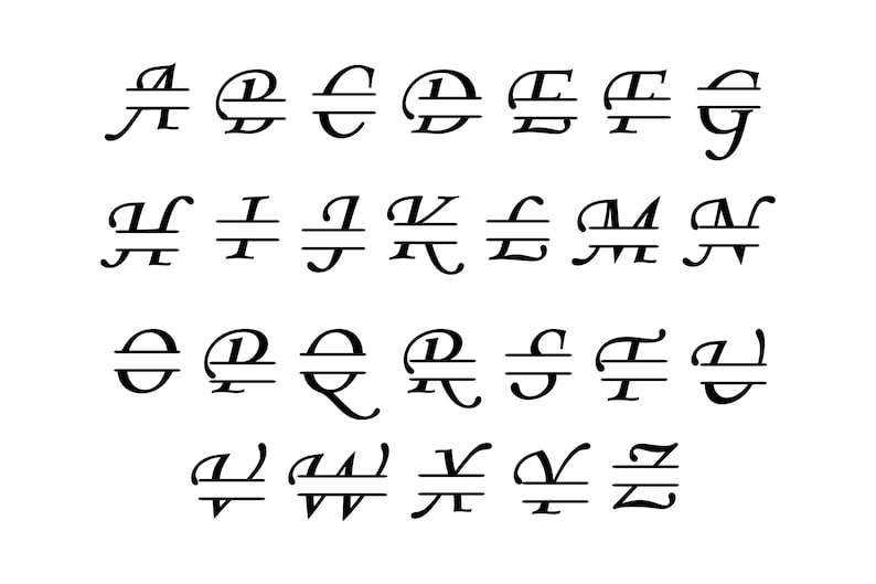 Split Monogram Svg Split Alphabet Svg Split Letter Svg - Etsy
