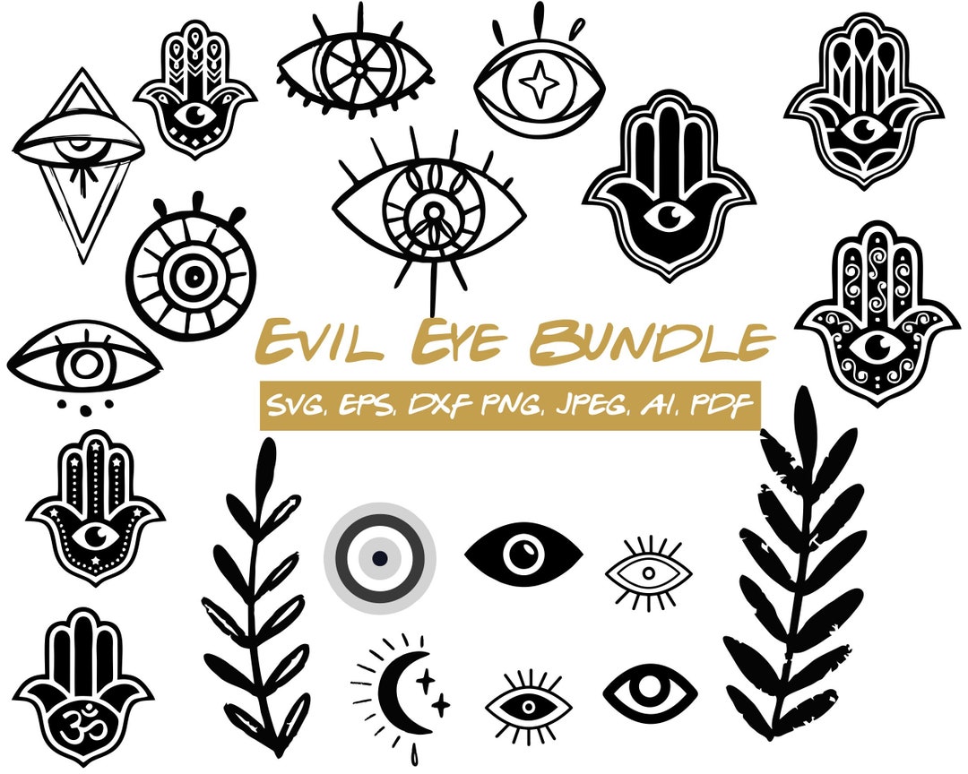 Evil Eye Bundle Svg, Evil Eye Svg, Hamsa Hand Svg, Turkish Eye, Eye of ...