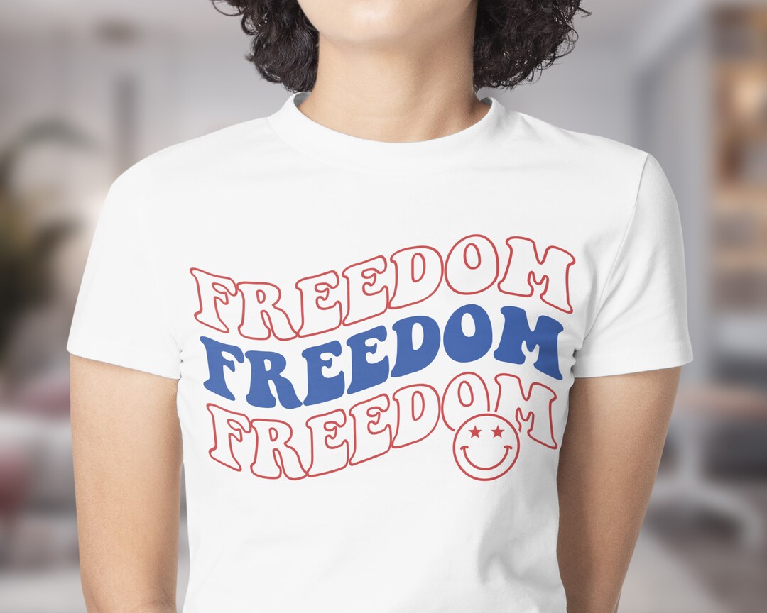 Freedom Svg, Wavy Svg, Retro Text, Retro Svg, Patriotic Shirt Svg ...